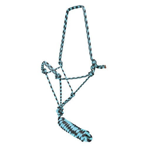 Fort Worth Rope Halter w/Lead - Turquoise/Black – Outback Saddlery